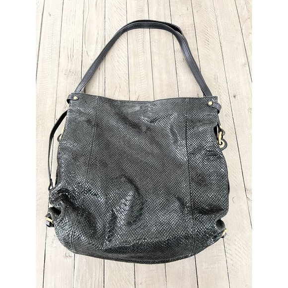 dr yany | Bags | Dr Yany Black Snake Skin Pattern Shoulder Hobo Bag ...